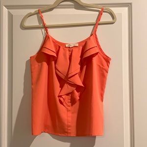 Forever 21 | Tops | Orange Tank With Ruffle Detail | Poshmark